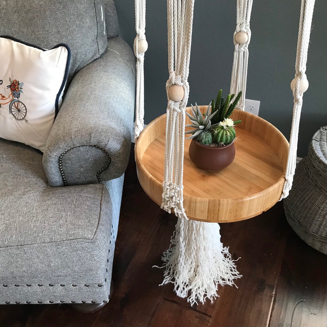 Macrame hanging tablemacrame shelfhanging tablefloating | Etsy