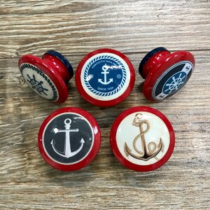 SET OF SIX, Nautical Knobs, 1.5 Inch,cabinet Knobs,drawer Pulls,anchors ...