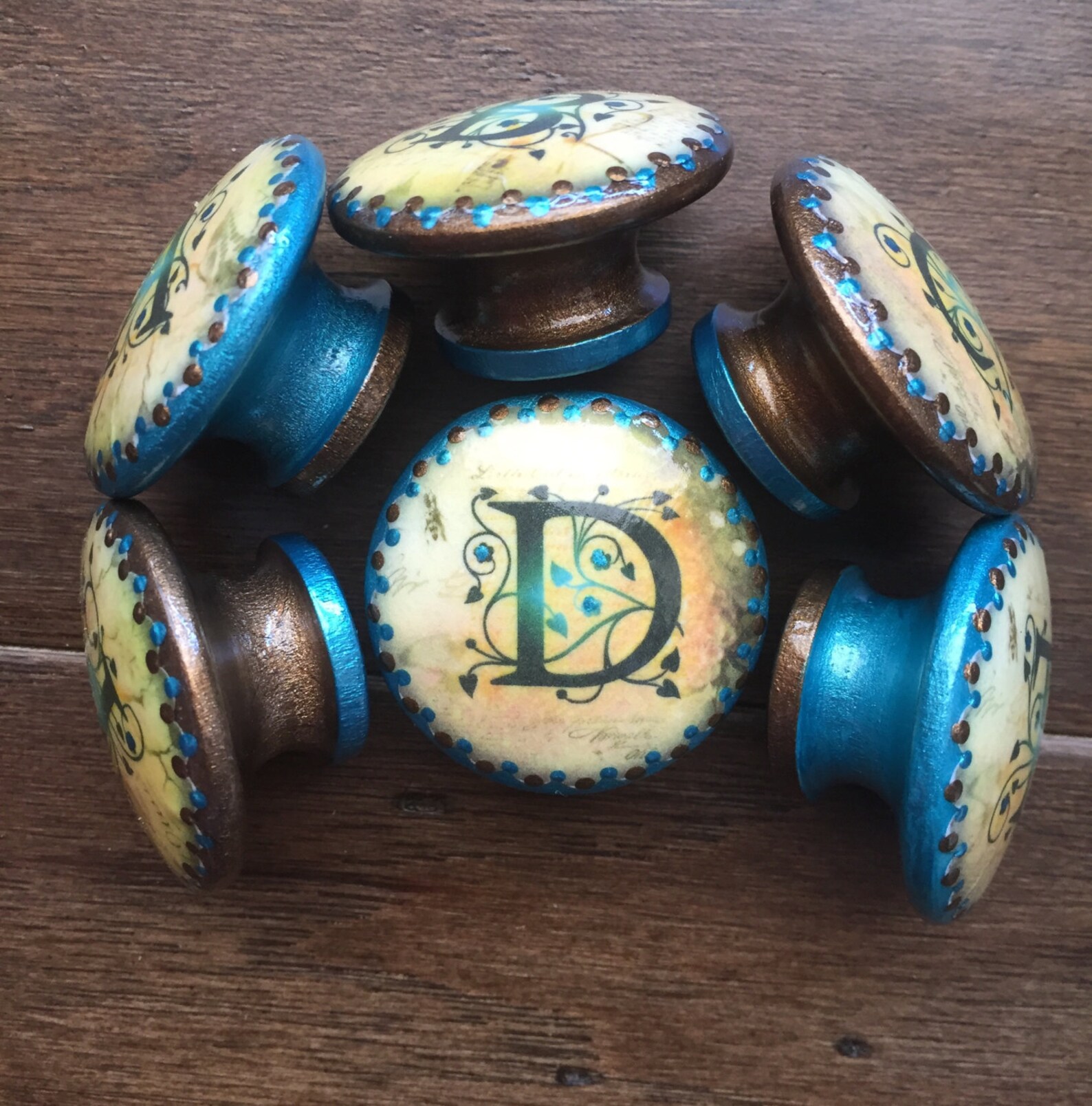 SET OF SIX 1.5alphabet Knobsinitialsmonogram | Etsy