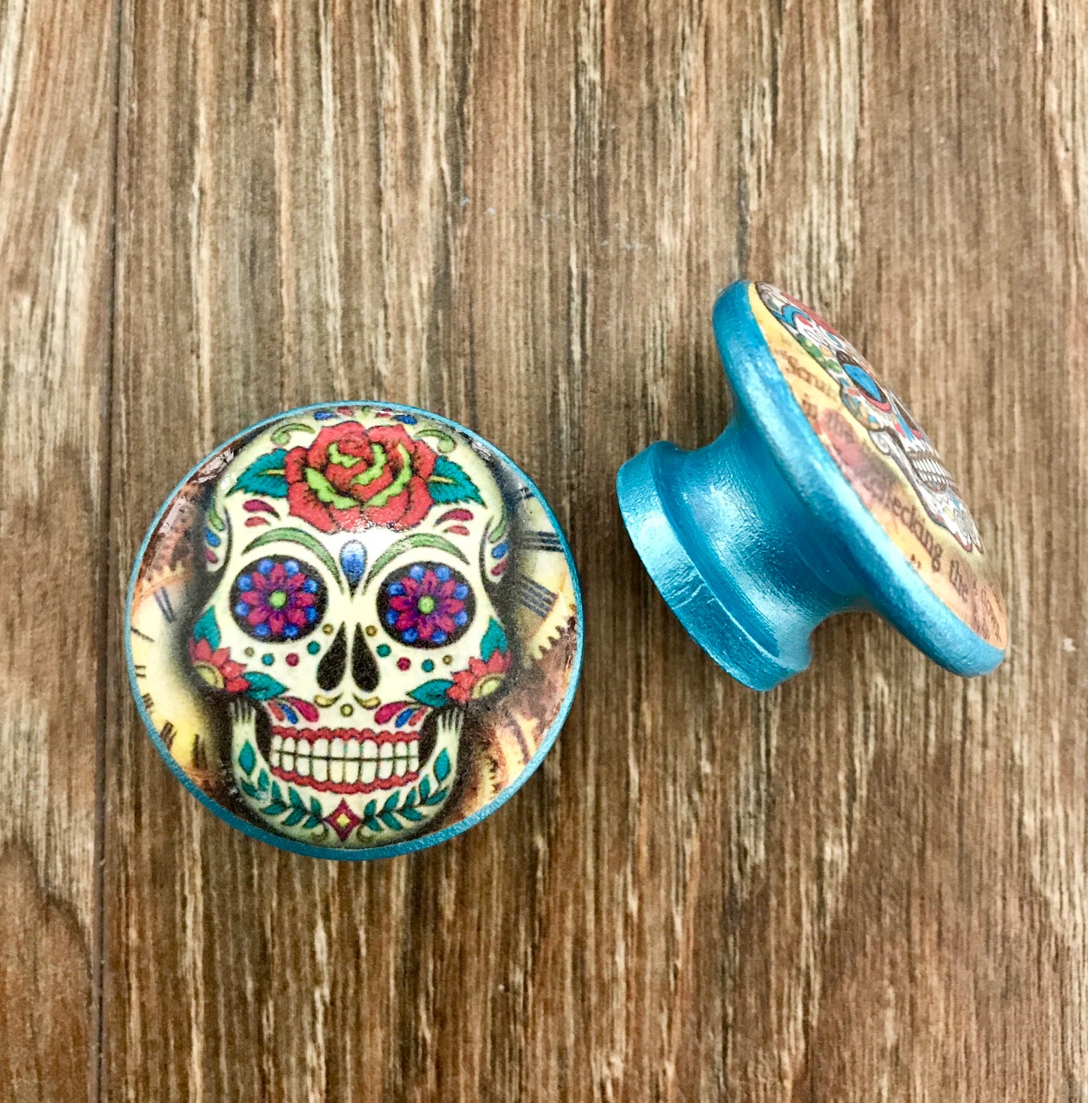 SET OF SIX, 1.5",sugar Skulls,cabinet Knobs,drawer Pulls,sugar Skull ...
