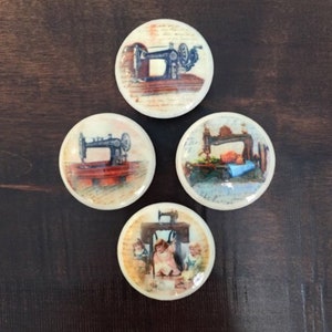SET OF SIX,1.5 Inch Vintage Sewing Machines,cabinet Knobs,drawer Pulls ...
