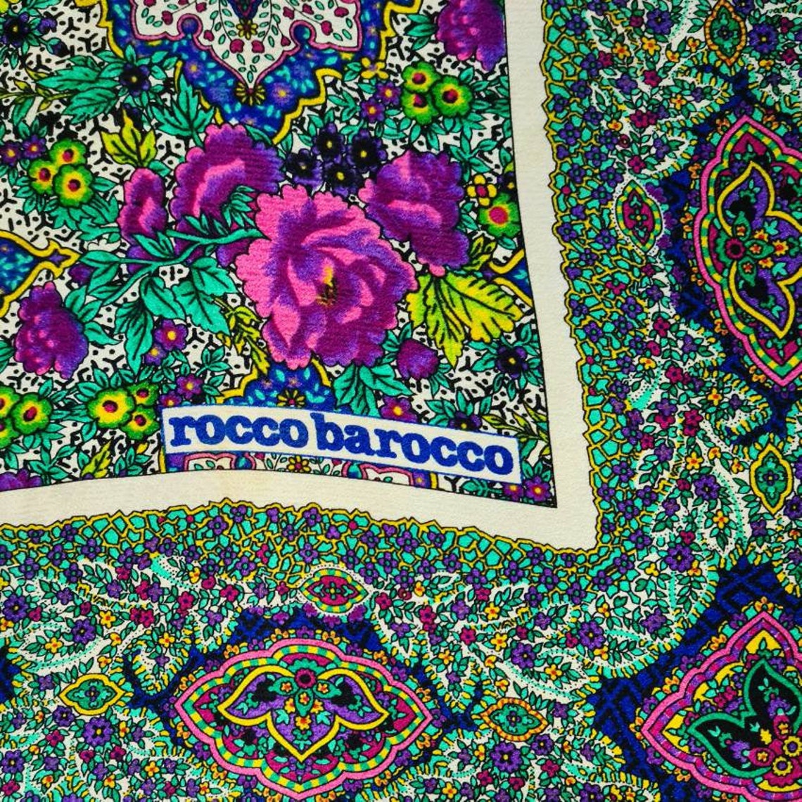 Rocco Barocco Vintage Silk Scarf - Etsy UK