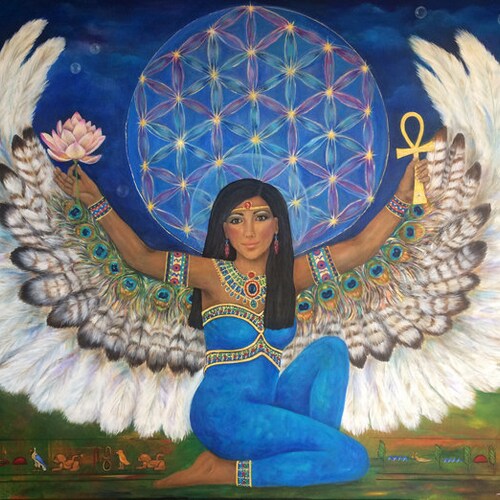 Goddess Isis Art Print Flower of Life Spirit Meditation Home - Etsy