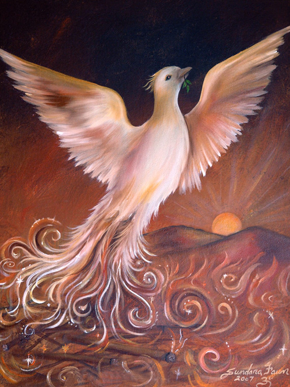 Phoenix Rising Art Print, Wall Art, Home Decor, Sunrise, Yoga ...