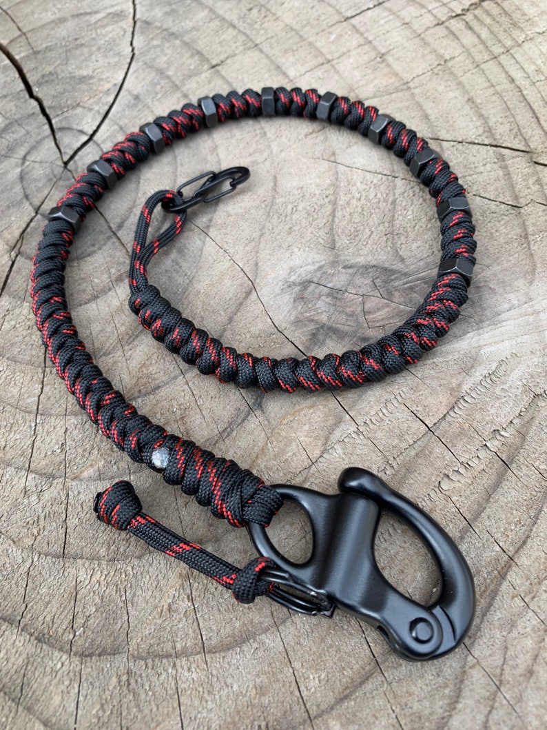 Thin Red Line EDC Wallet Chain Style Lanyard - Etsy