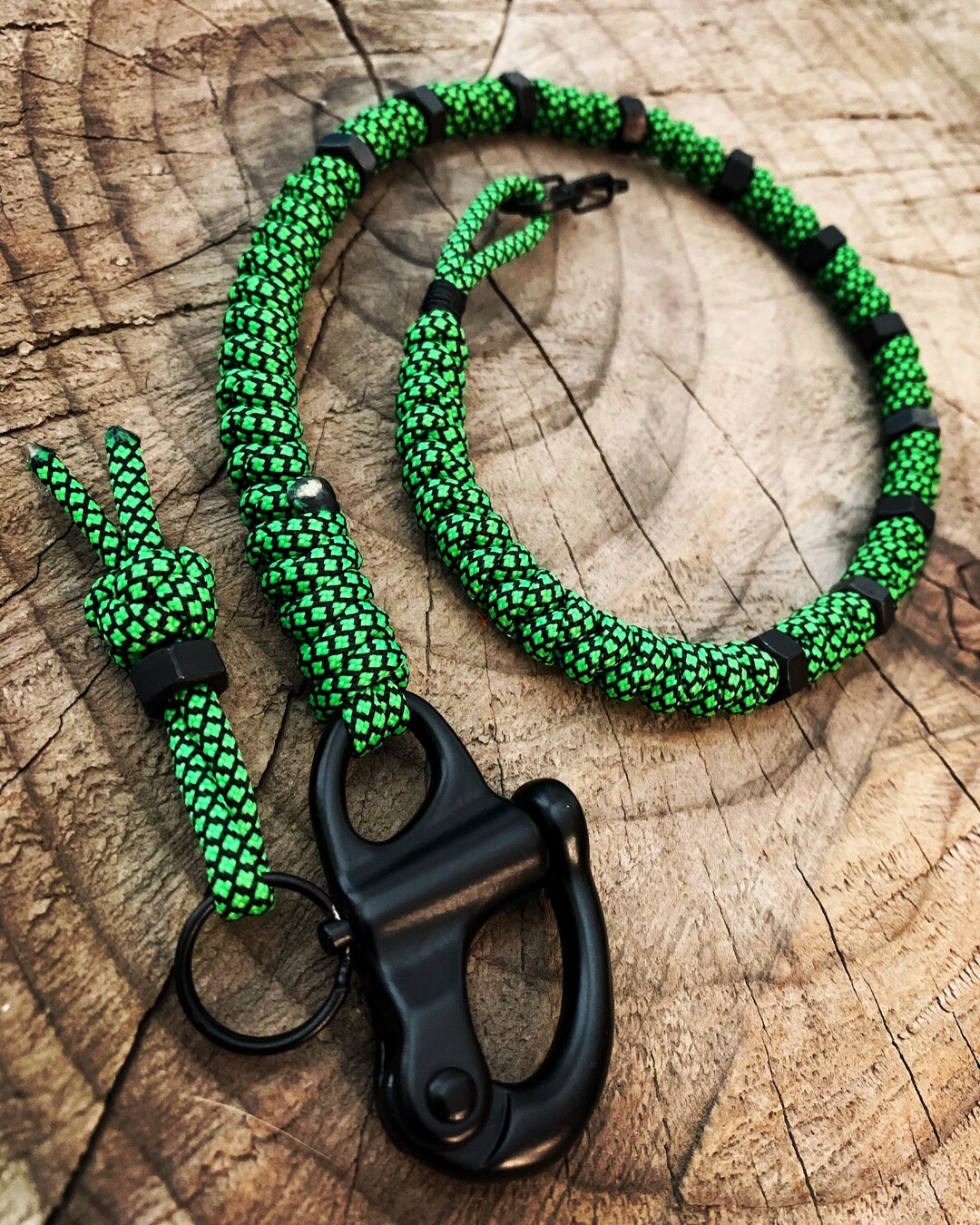 12 Hex Neon Green EDC Wallet Cord - Etsy