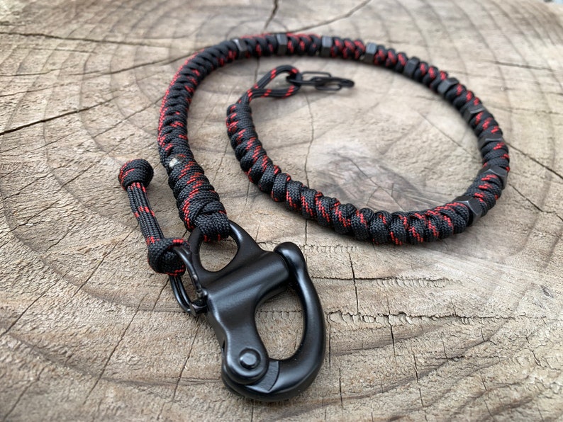 Thin Red Line EDC Wallet Chain Style Lanyard - Etsy