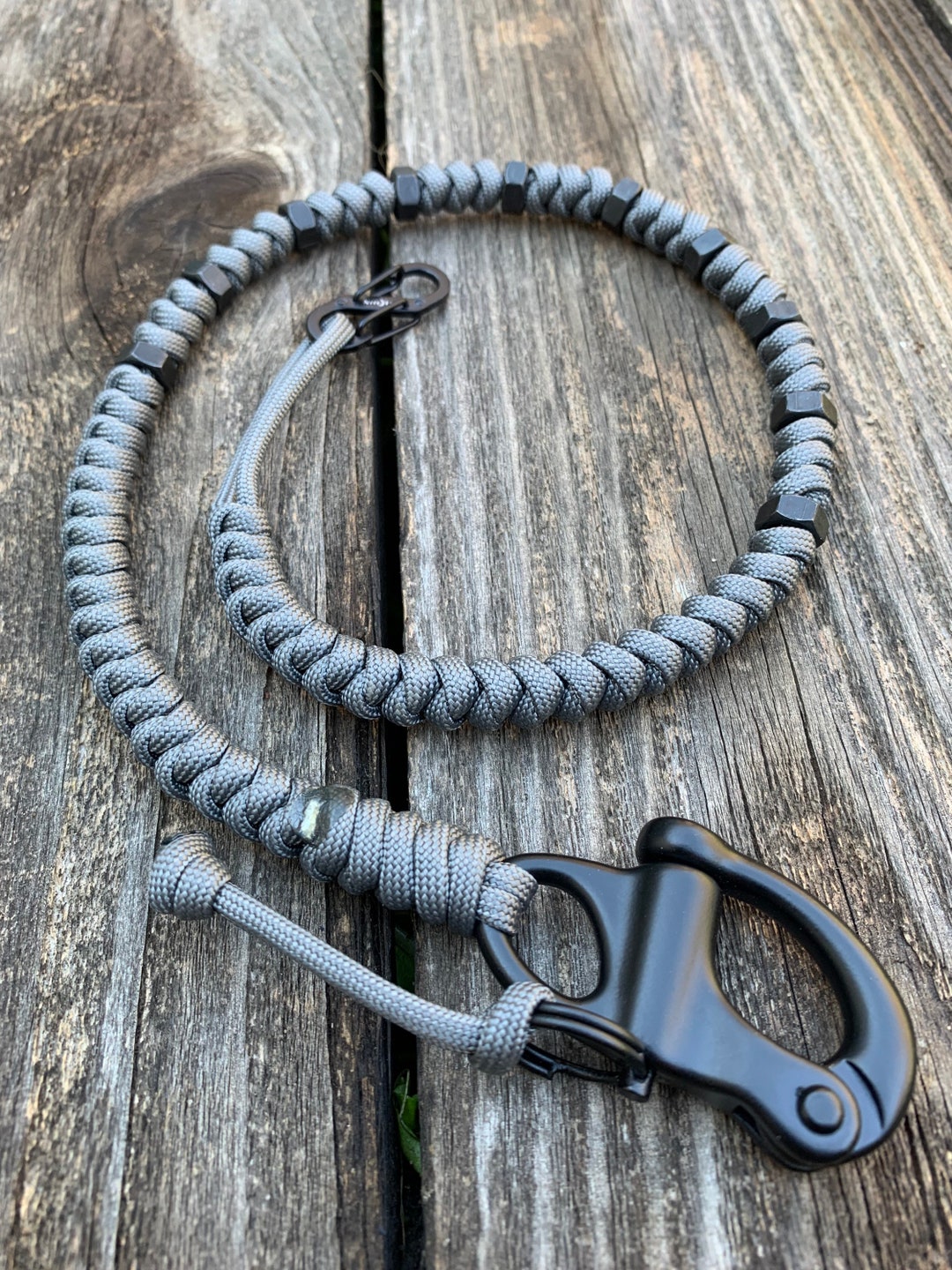 Charcoal EDC Wallet Chain - Etsy