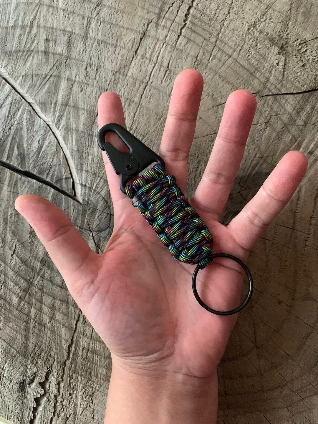 Neon Dark Stripes Key Fob - Etsy