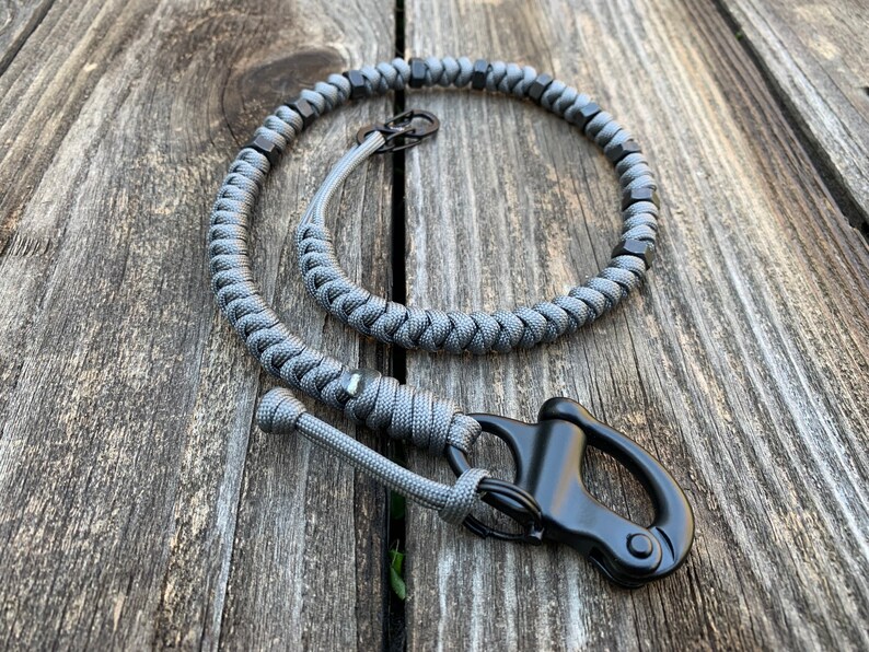 Charcoal EDC Wallet Chain - Etsy