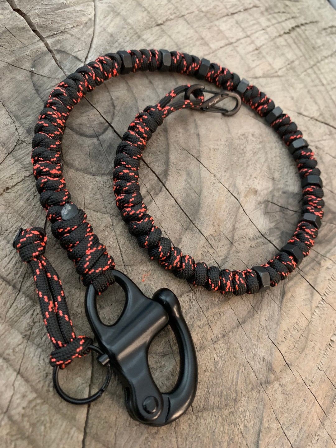 Thin Orange Line EDC Wallet Chain Style Lanyard - Etsy