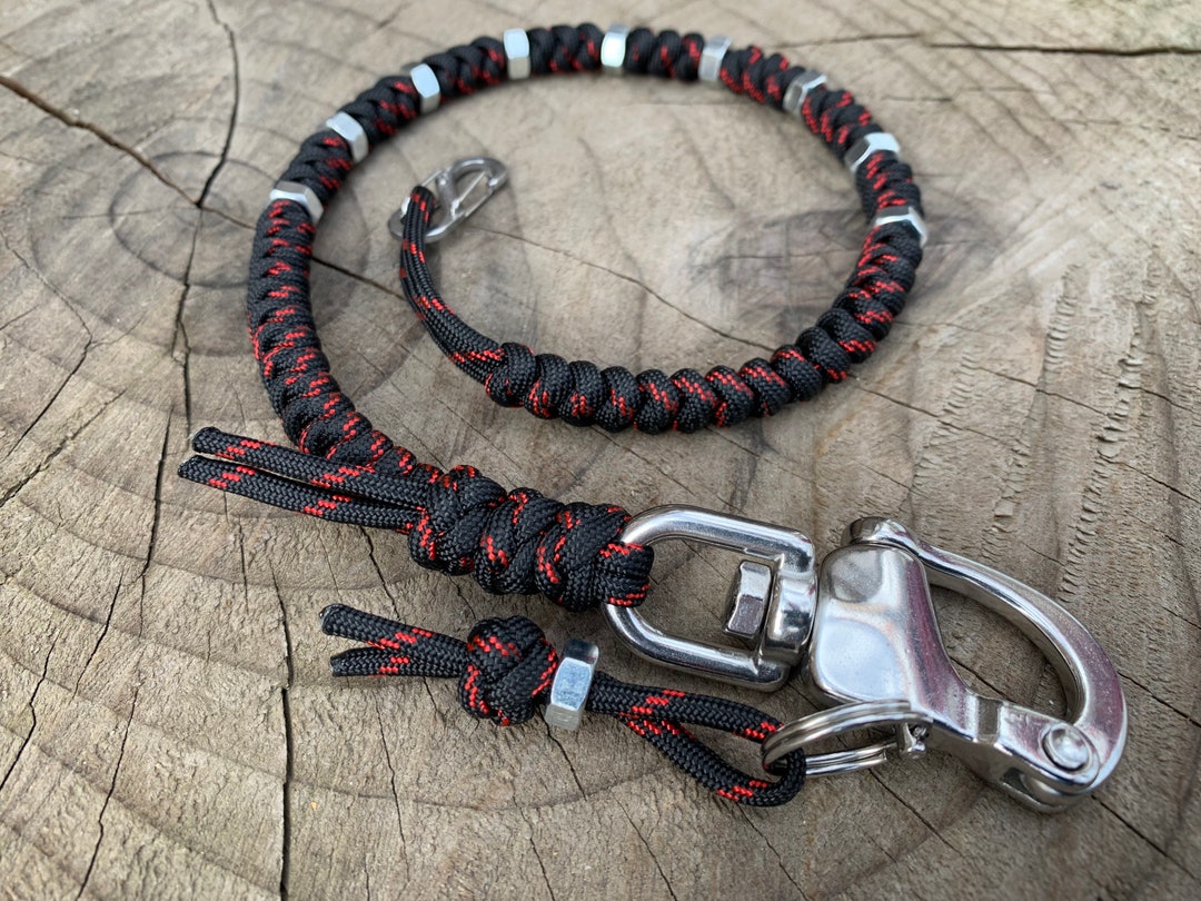 Thin Red Line Silver Hex Wallet Chain - Etsy