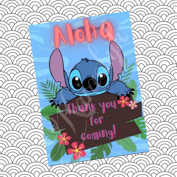 Lilo and Stitch Thank You Cards - Etsy UK