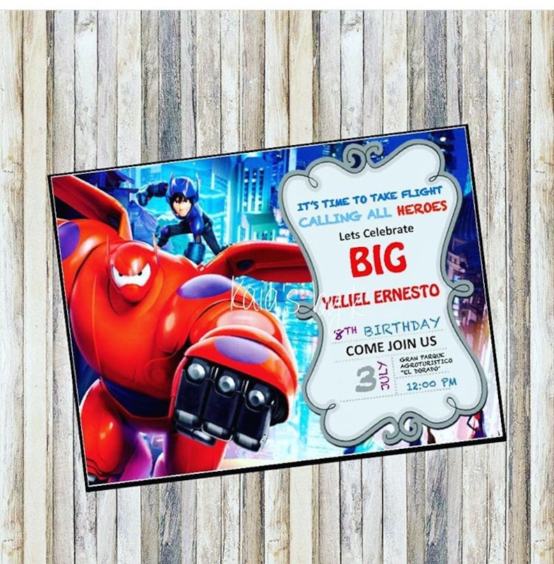 Big Hero 6 Invitation - Etsy