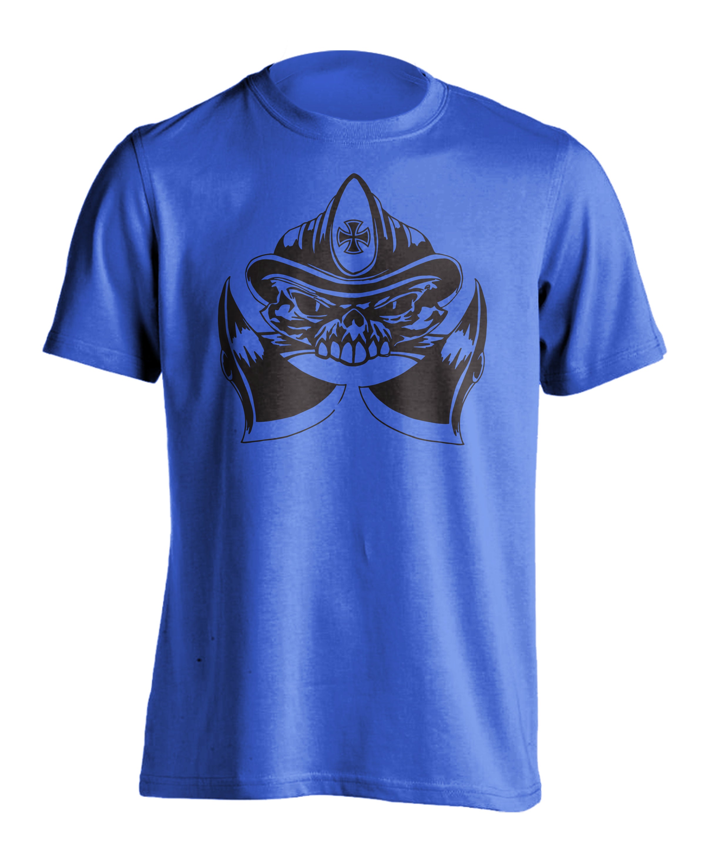Men's Fire and Rescue Skull T-shirt Firefighter Athletic Workout Gym ...