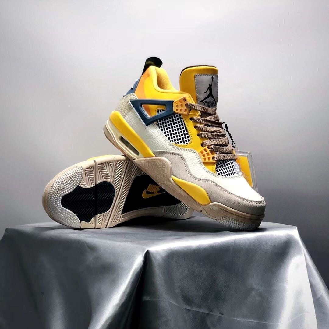 Andrew Chiou X Jordan 4 Snorlax Yellow Custom Sneakers for Men - Etsy