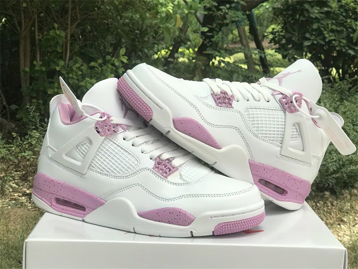 Jordan 4 White Pink Oreo Sneakers for Men and Women Gift for - Etsy