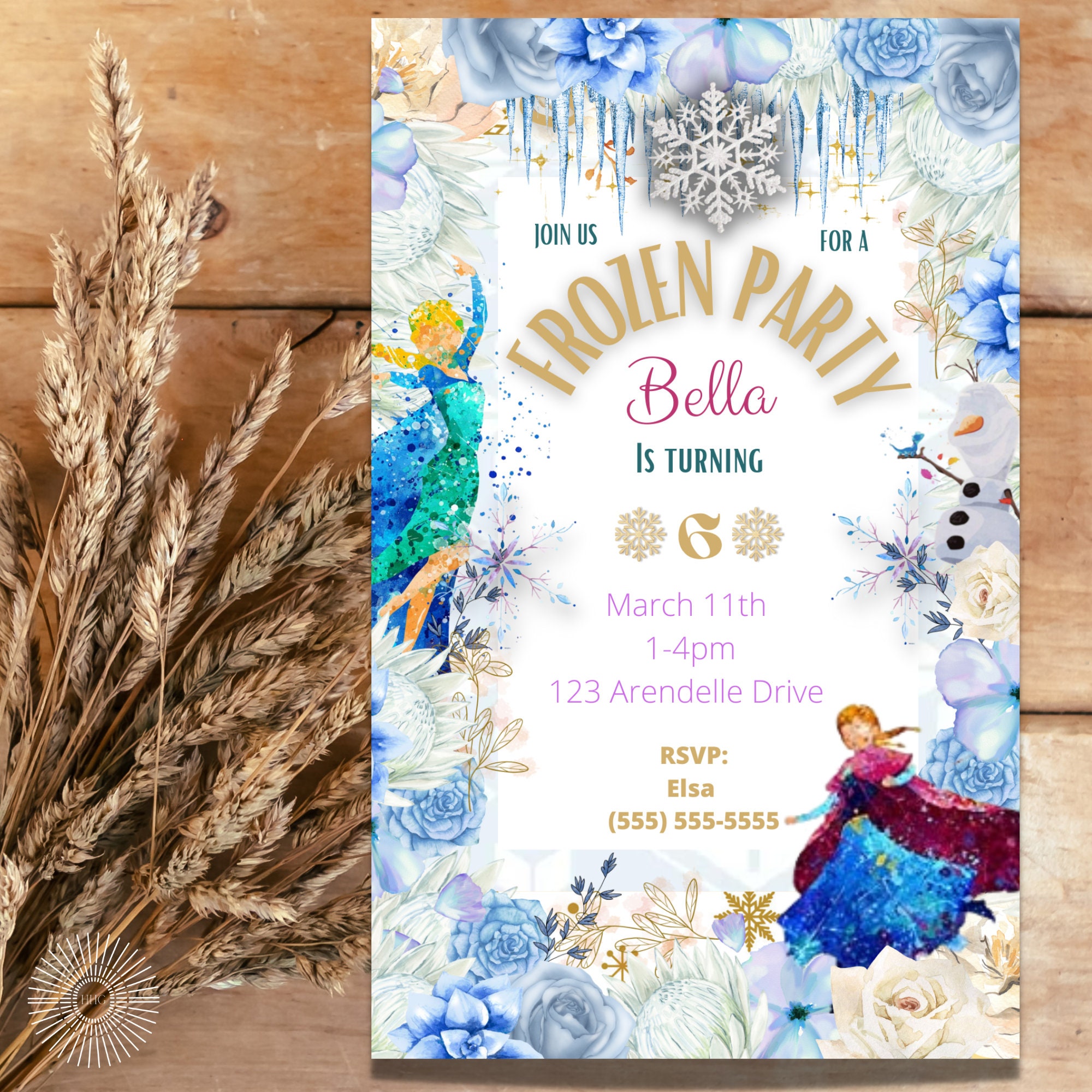 Frozen Birthday Invitation Princess Elsa Anna Invitation Frozen Party ...