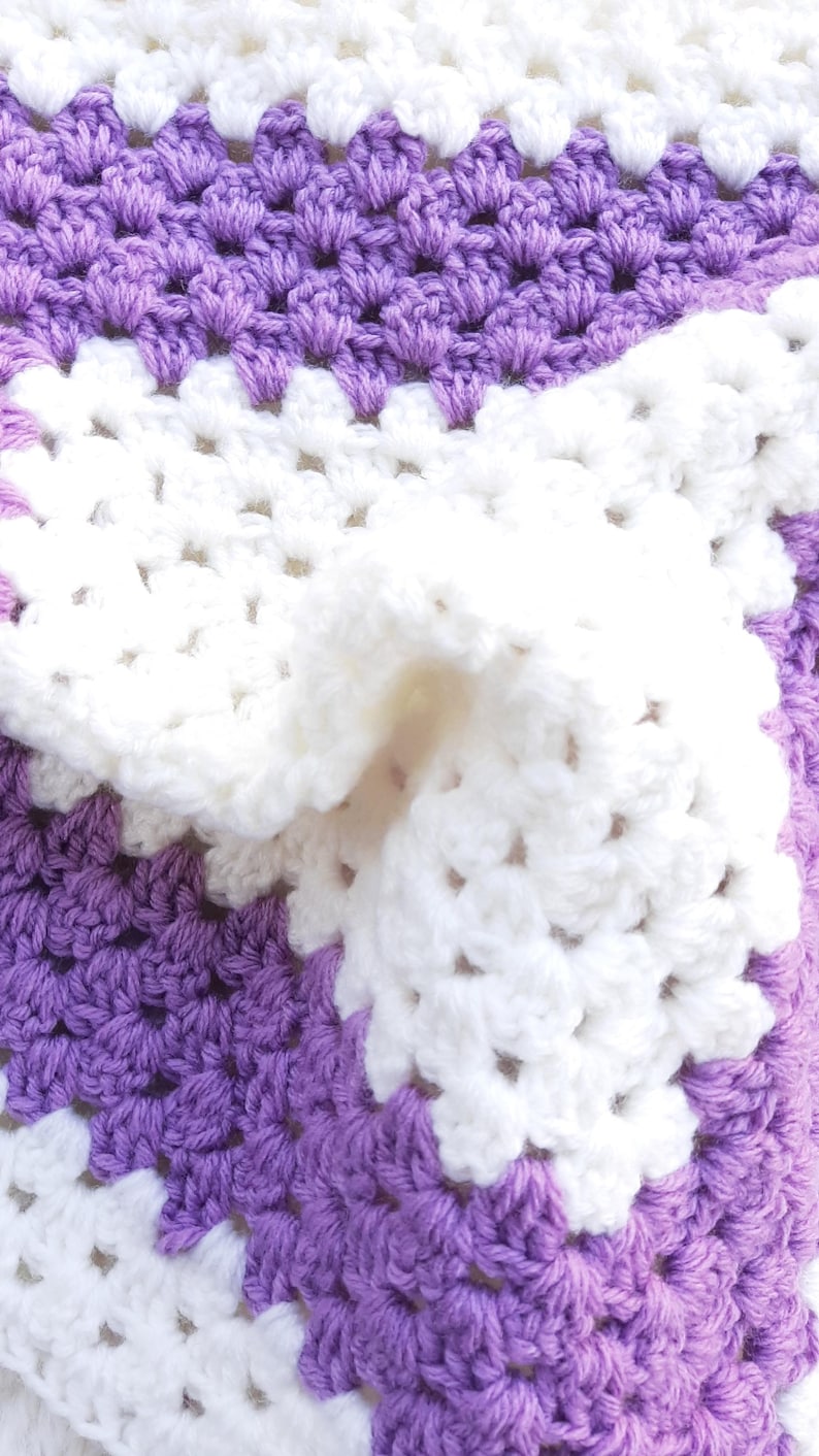 Purple Crochet Baby Blanket for Girl, Handmade Crochet Baby Blanket ...