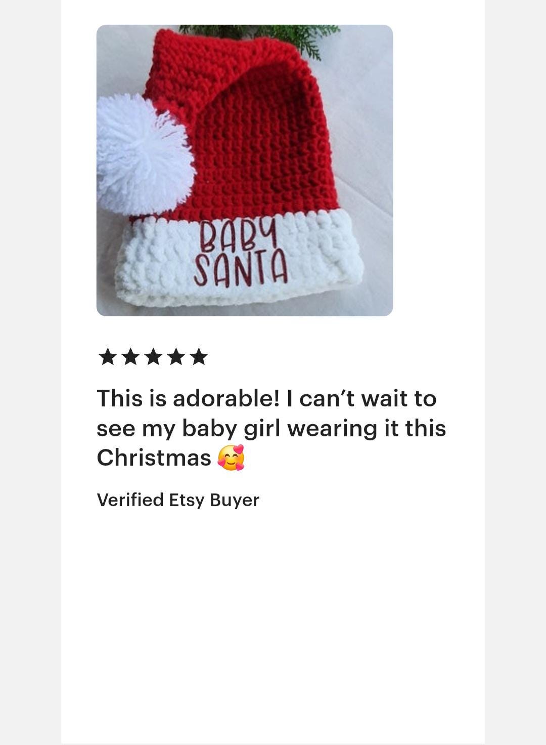 Baby Christmas Personalized Crochet Hat, Customized Santa Baby Hat, New ...