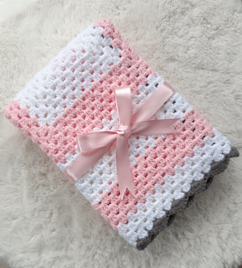 Crochet Baby Blanket for Girl, Handmade Crochet Baby Blanket, Newborn ...