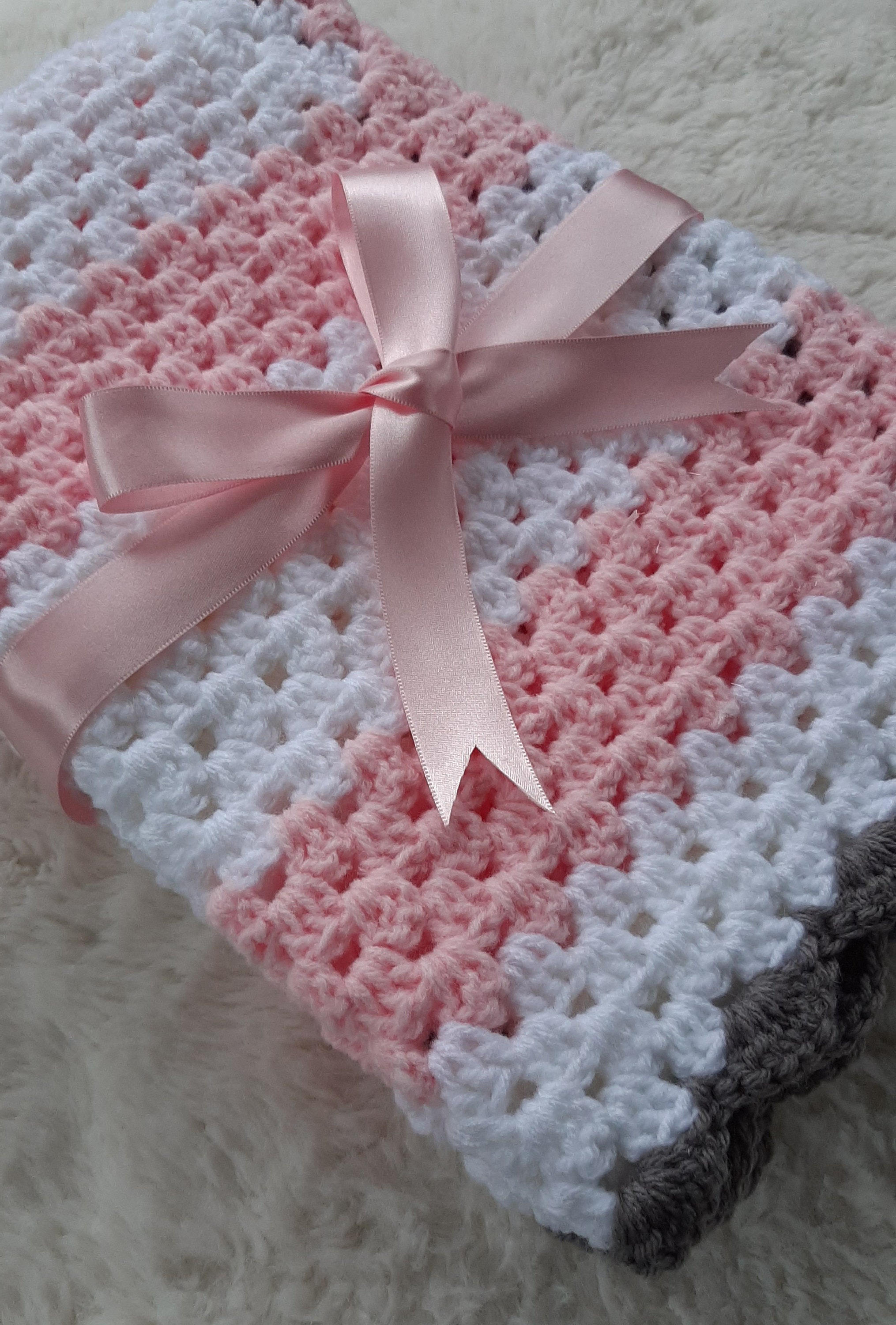 Crochet Baby Blanket for Girl, Handmade Crochet Baby Blanket, Newborn ...