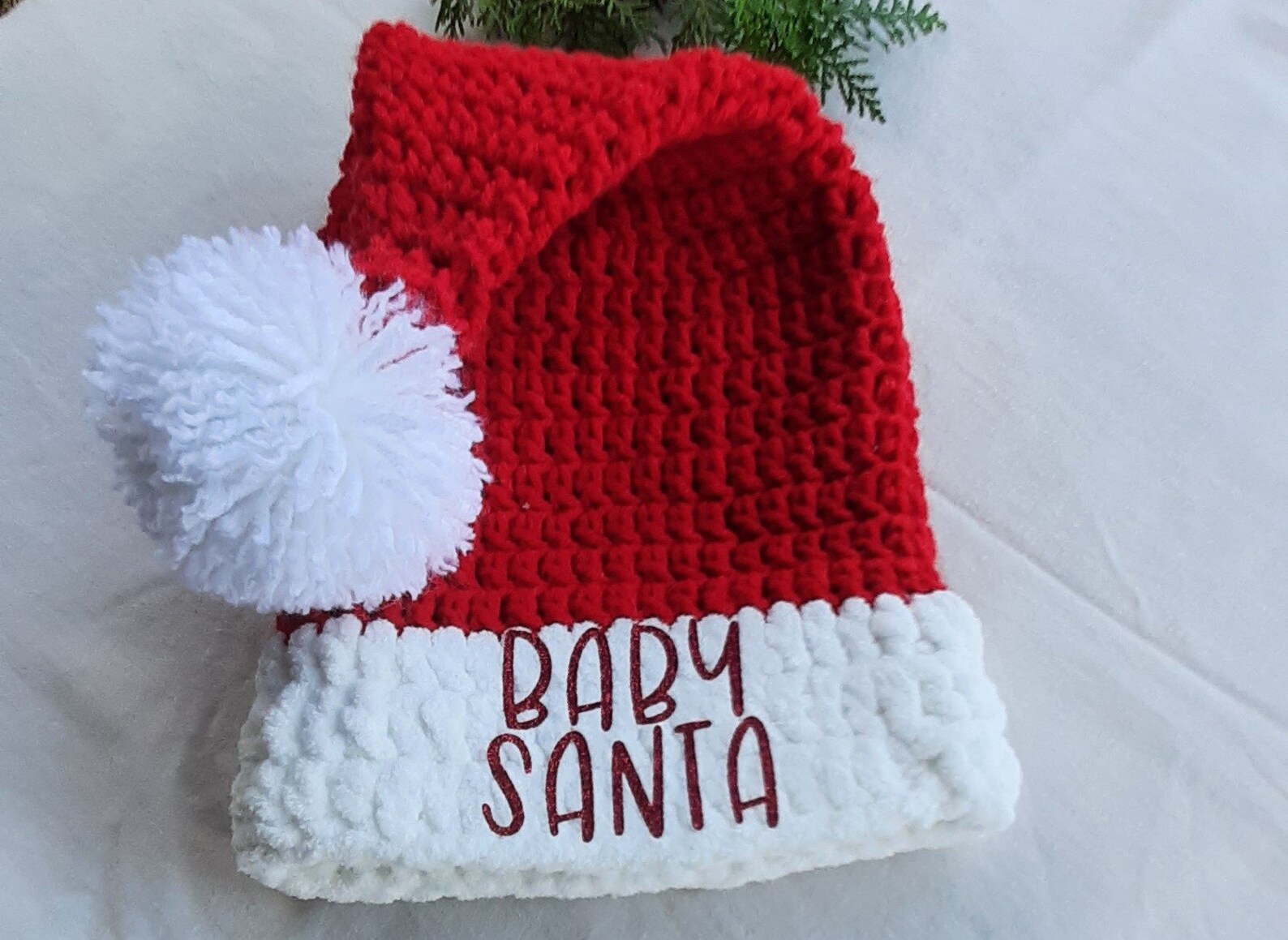 Baby Christmas Personalized Crochet Hat, Customized Santa Baby Hat, New ...