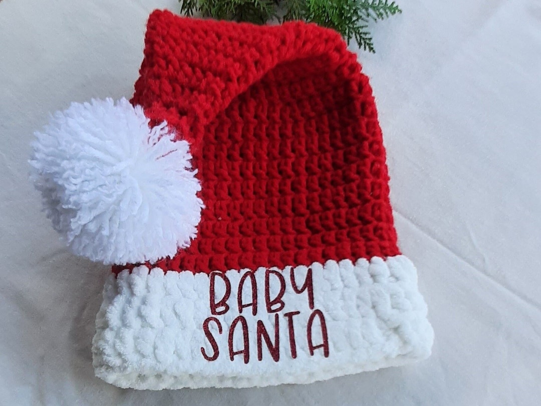 Baby Christmas Personalized Crochet Hat, Customized Santa Baby Hat, New ...