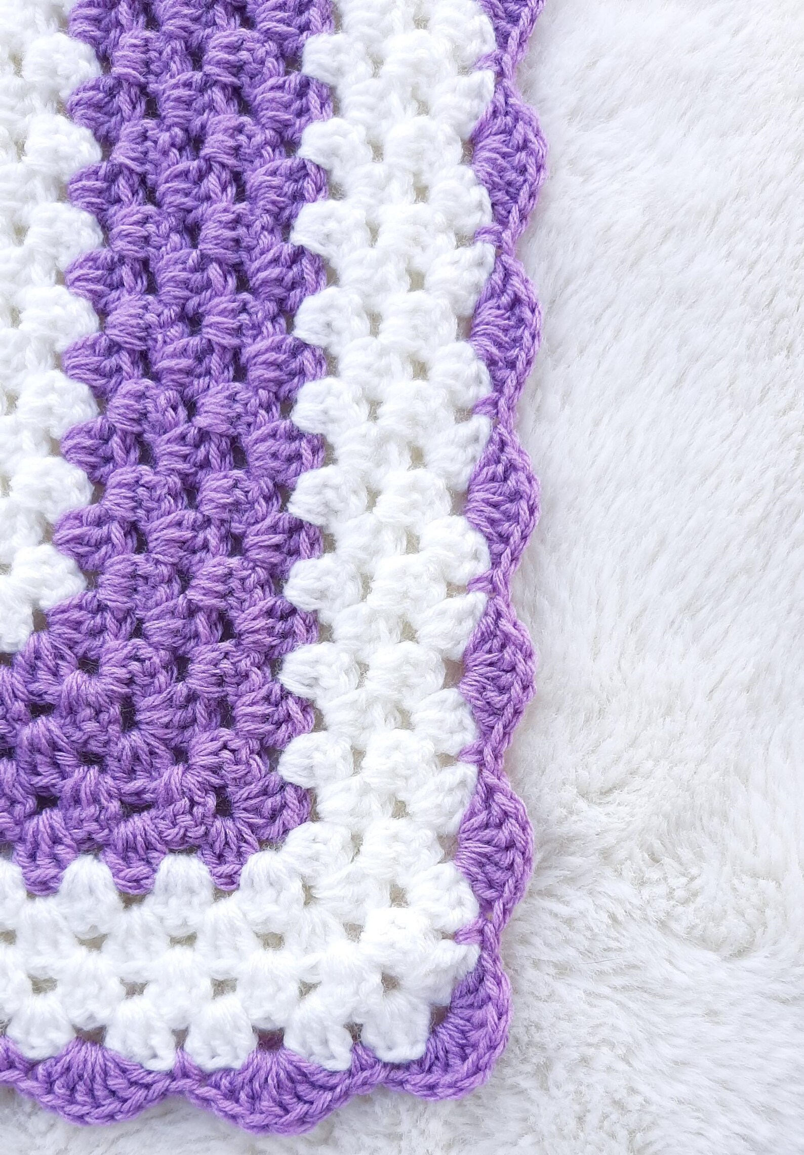 Purple Crochet Baby Blanket for Girl, Handmade Crochet Baby Blanket ...