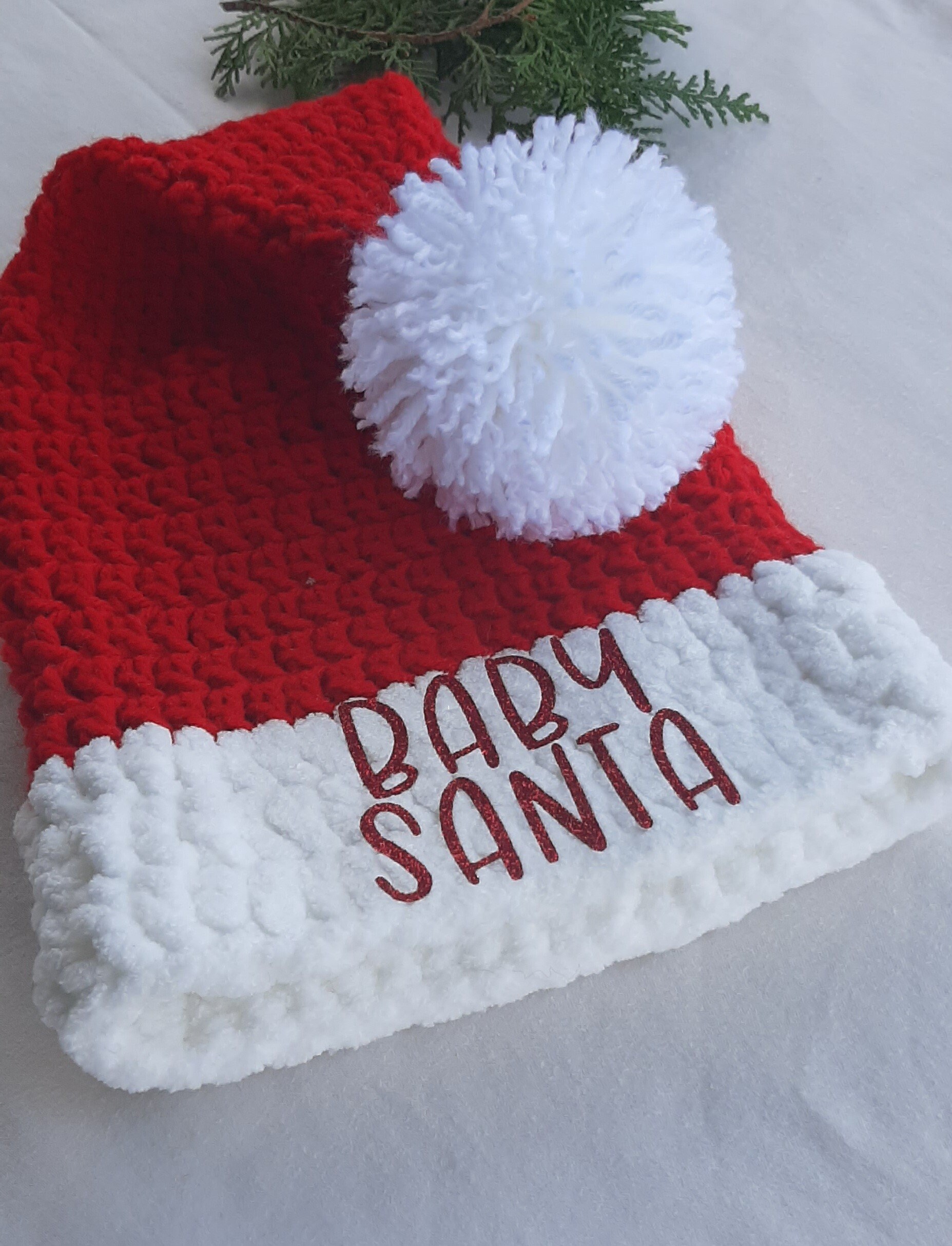 Baby Christmas Personalized Crochet Hat, Customized Santa Baby Hat, New ...