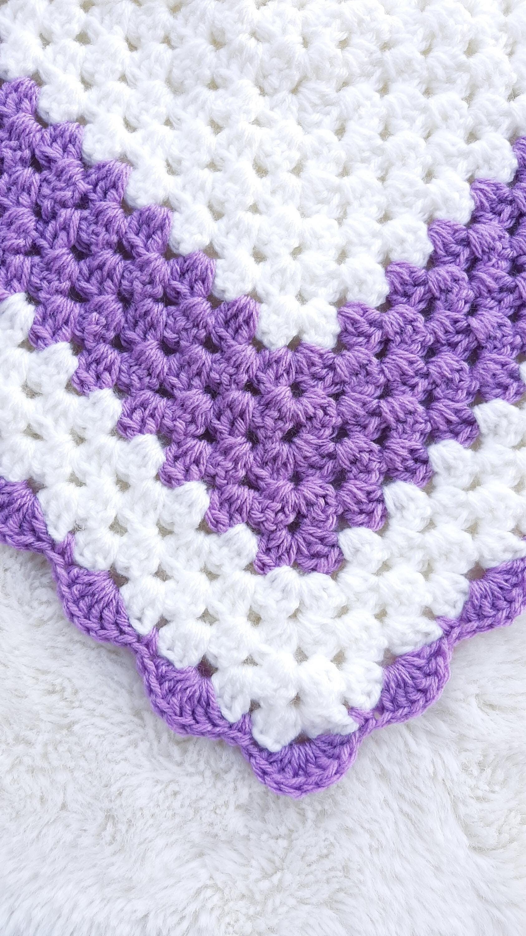 Purple Crochet Baby Blanket for Girl, Handmade Crochet Baby Blanket ...