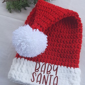 Baby Christmas Personalized Crochet Hat, Customized Santa Baby Hat, New ...