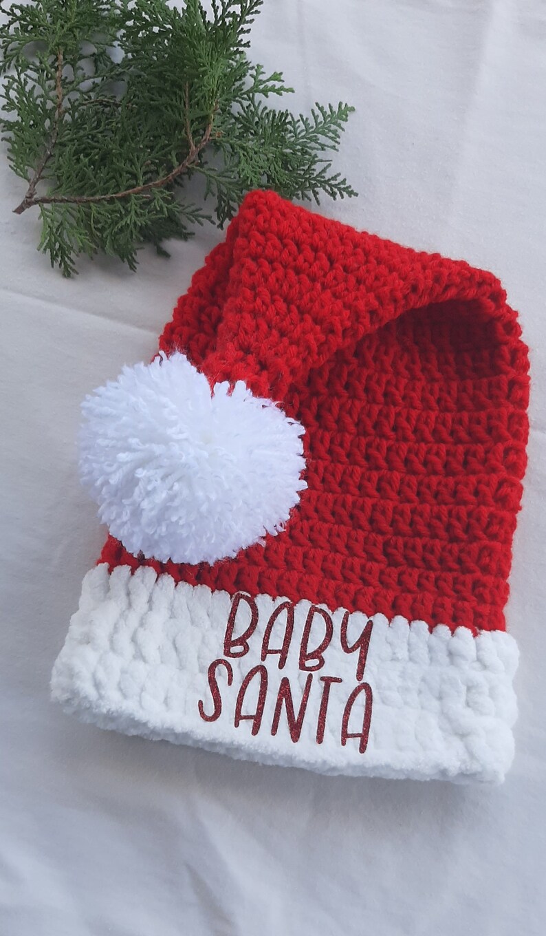 Baby Christmas Personalized Crochet Hat, Customized Santa Baby Hat, New ...