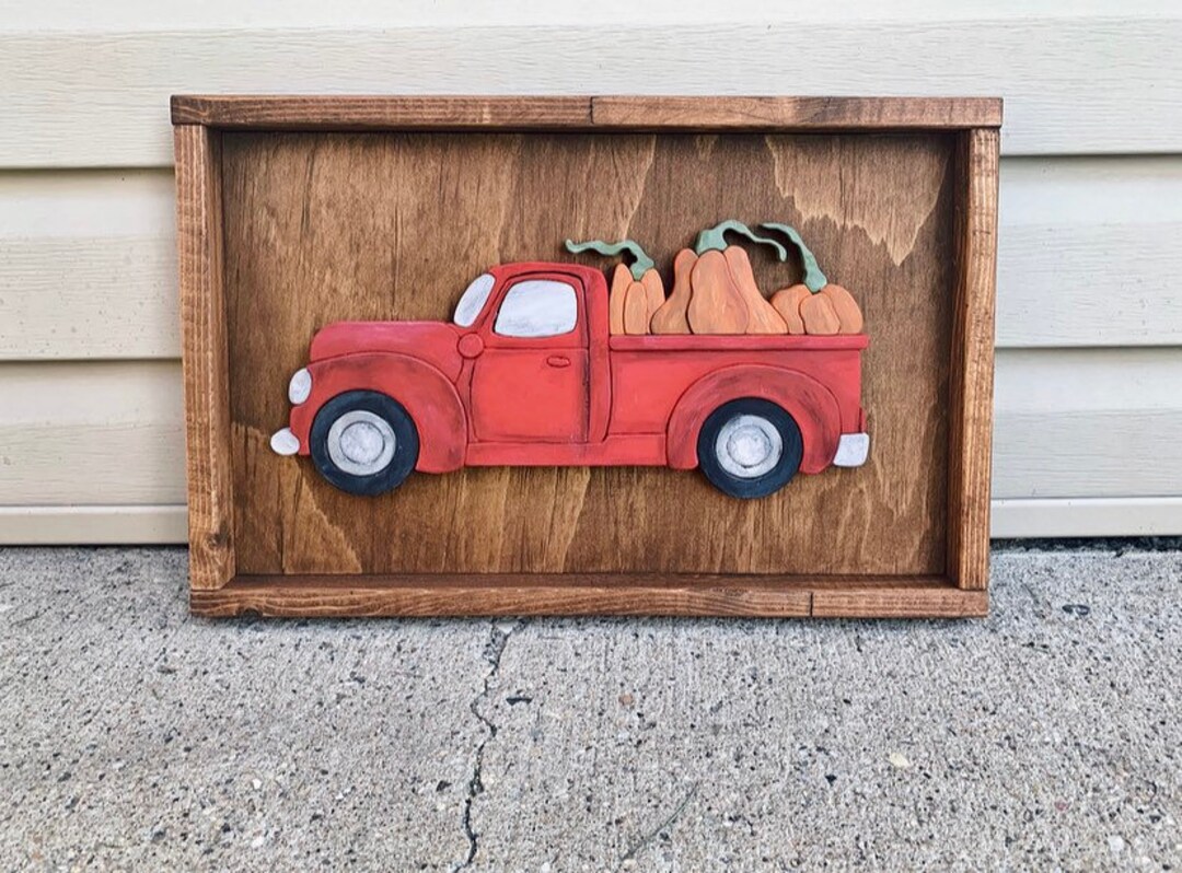 3D Fall Truck Sign // Fall Decor // Farmhouse Sign // Farmhouse Home ...