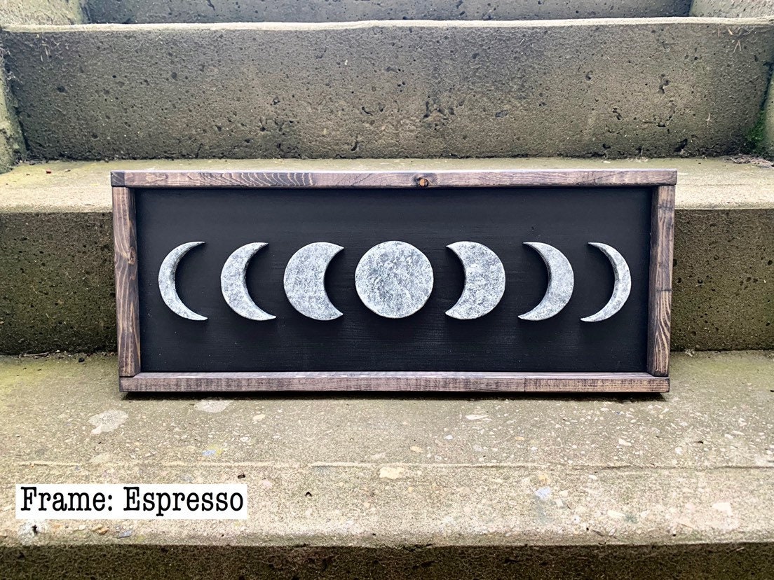 3D Moon Phases Sign // Home Decor // Farmhouse Sign // | Etsy