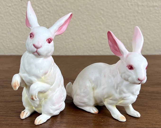 Vintage Lefton Rabbit Figurines, Rabbit Figurines, Rabbit Decor ...