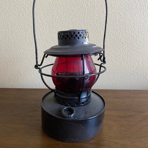 Vintage Handlan St. Louis Lantern, Red Glass Globe, Railroad ...