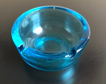 Blue glass ashtray | Etsy