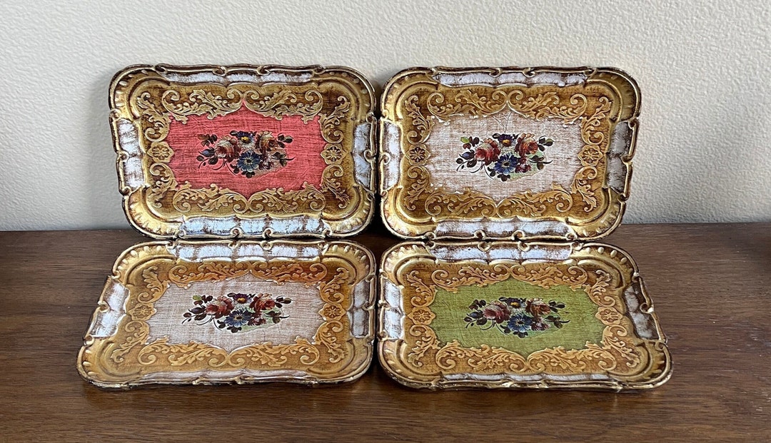 Vintage Italian Florentine Wooden Tray, Florentine Tray, Serving Tray ...