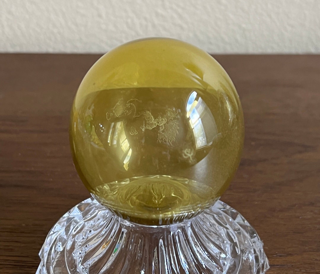 Vintage Yellow Blown Glass Orb Decorative Glass Float Fishing Buoy Ball ...