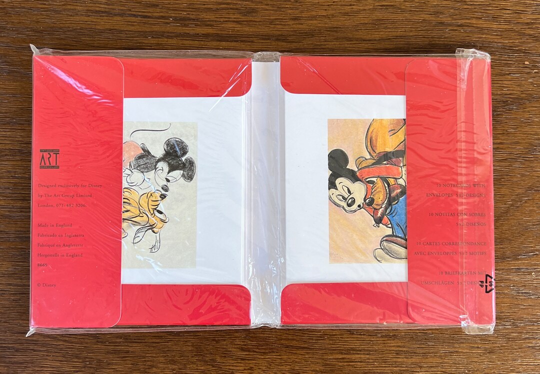 NOS Vintage Mickey Mouse Note Cards, Mickey Cards, Note Card, Vintage ...