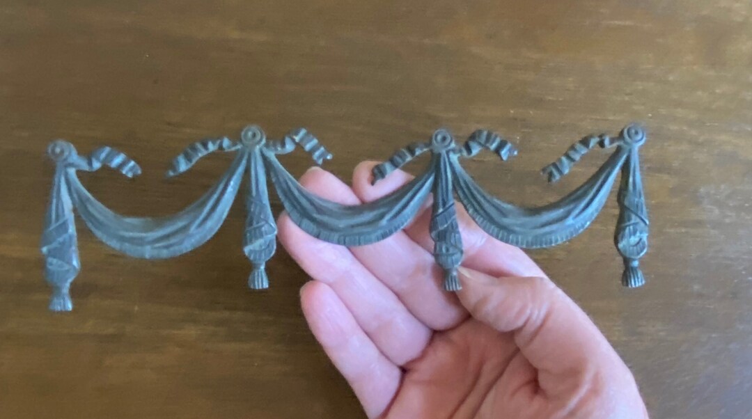 Vintage Metal Swag Tassel Ornament Applique Salvage Hardware Decor Home ...