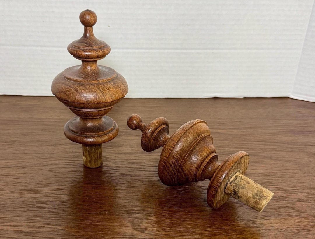 Vintage Wood Finial Newel Post Cap Finial Staircase Finial Newel ...