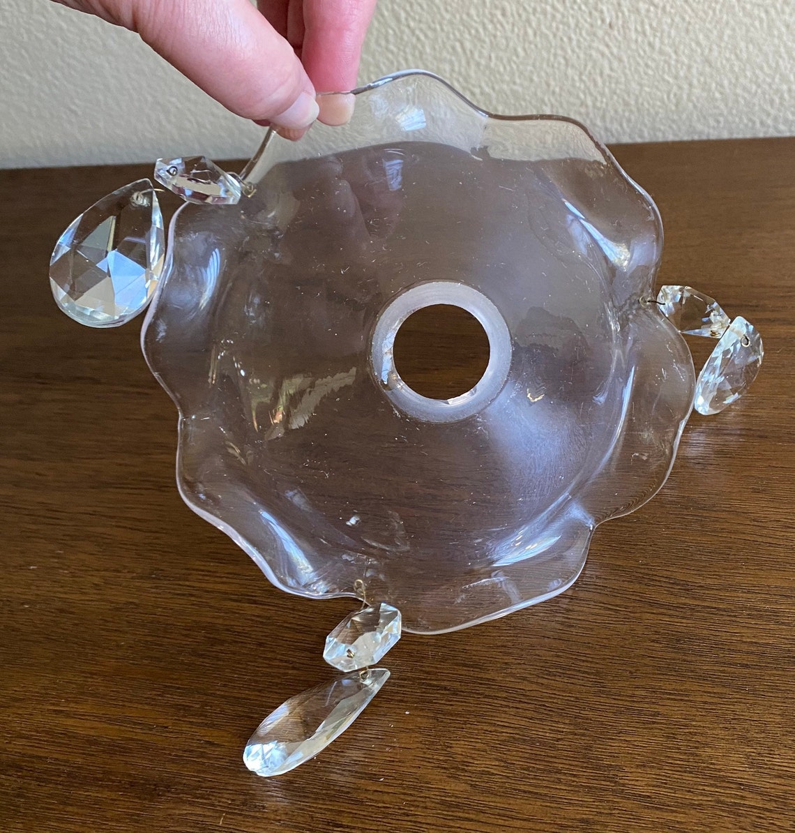 Large Glass Candle Drip Vintage Glass Lamp Light Part Light - Etsy