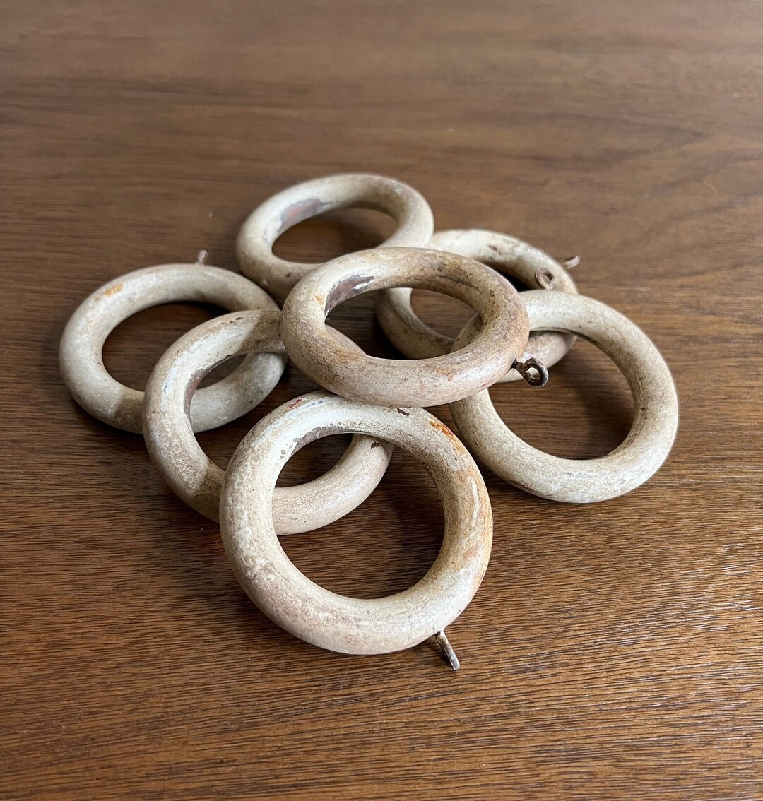 Vintage Wooden Drapery Ring, Drapery Hardware, Curtain Rings ...
