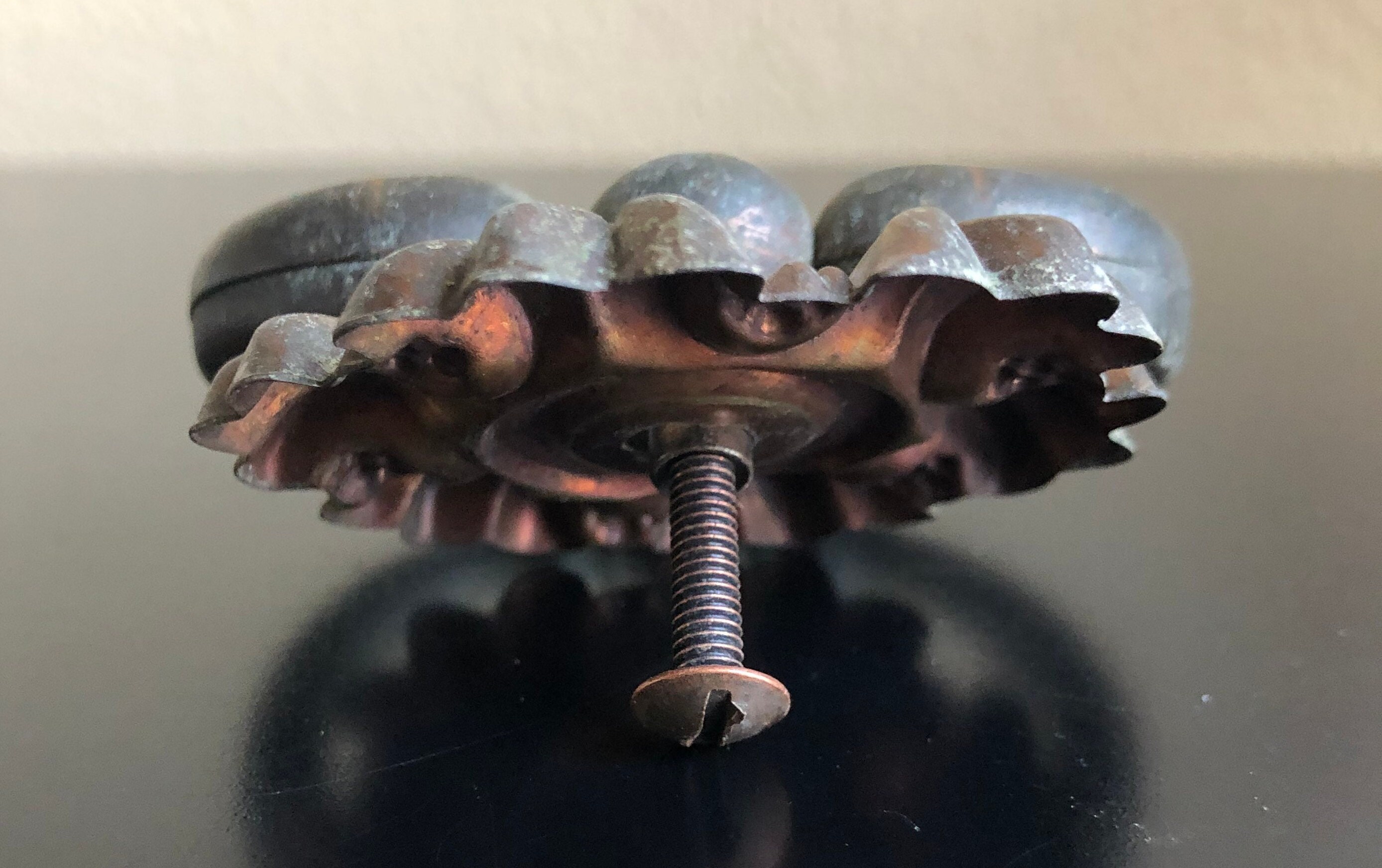 Vintage Brass Drop Loop Pull With Backplates Vintage Drawer - Etsy