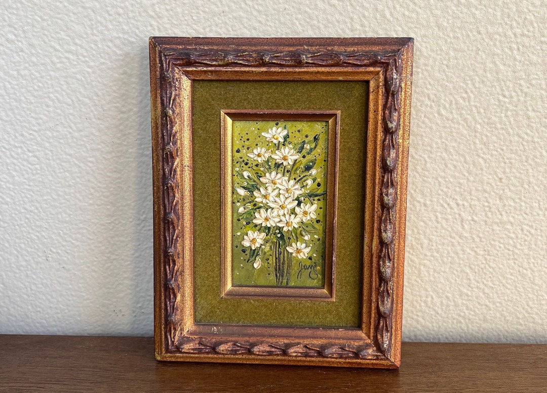 Vintage Original Painting Daisy Flower Painting, Vintage Painting - Etsy