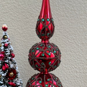 Vintage Red Glass Tree Topper, Finial Ornament Vintage Tree Topper ...