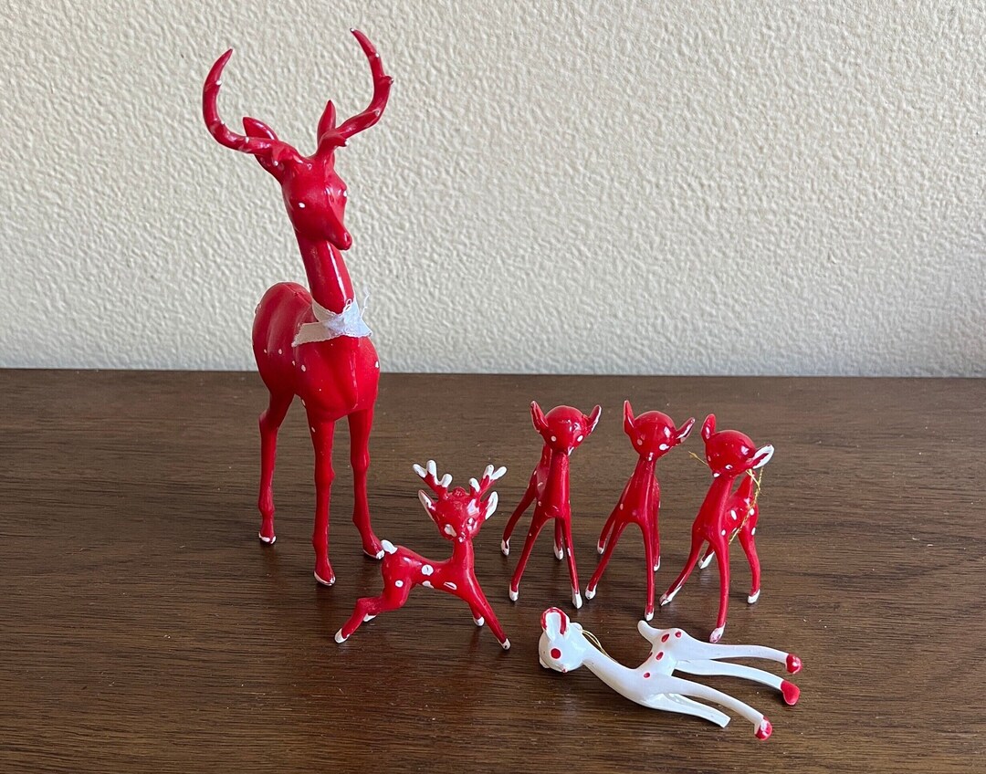 Vintage Plastic Reindeer, Vintage Deer, Vintage Reindeer, Plastic Deer ...