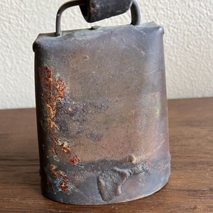 Antique Large Metal Cow Bell With Leather Strap, Antique Bell, Bell ...